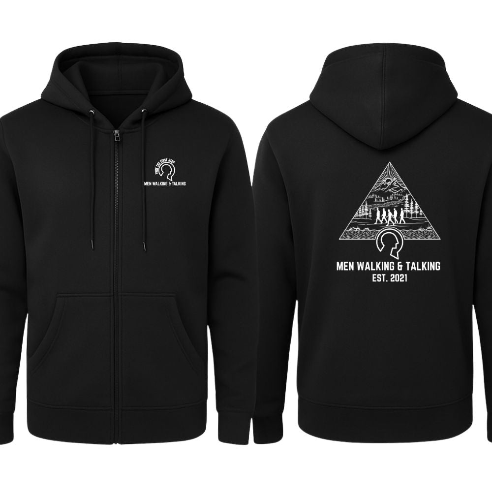 Title: Men Walking & Talking Zipped Hoodie – Take the First Step – Cool ...